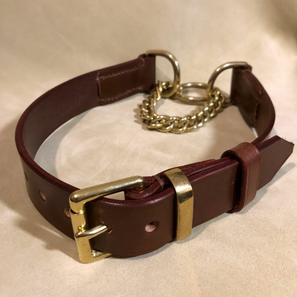 Leather Adjustable Half Check Open Collar - Hide & Collars